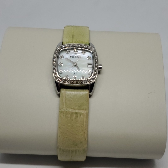 Fossil | Accessories | Fossil Square Face Crystal Detail Watch | Poshmark